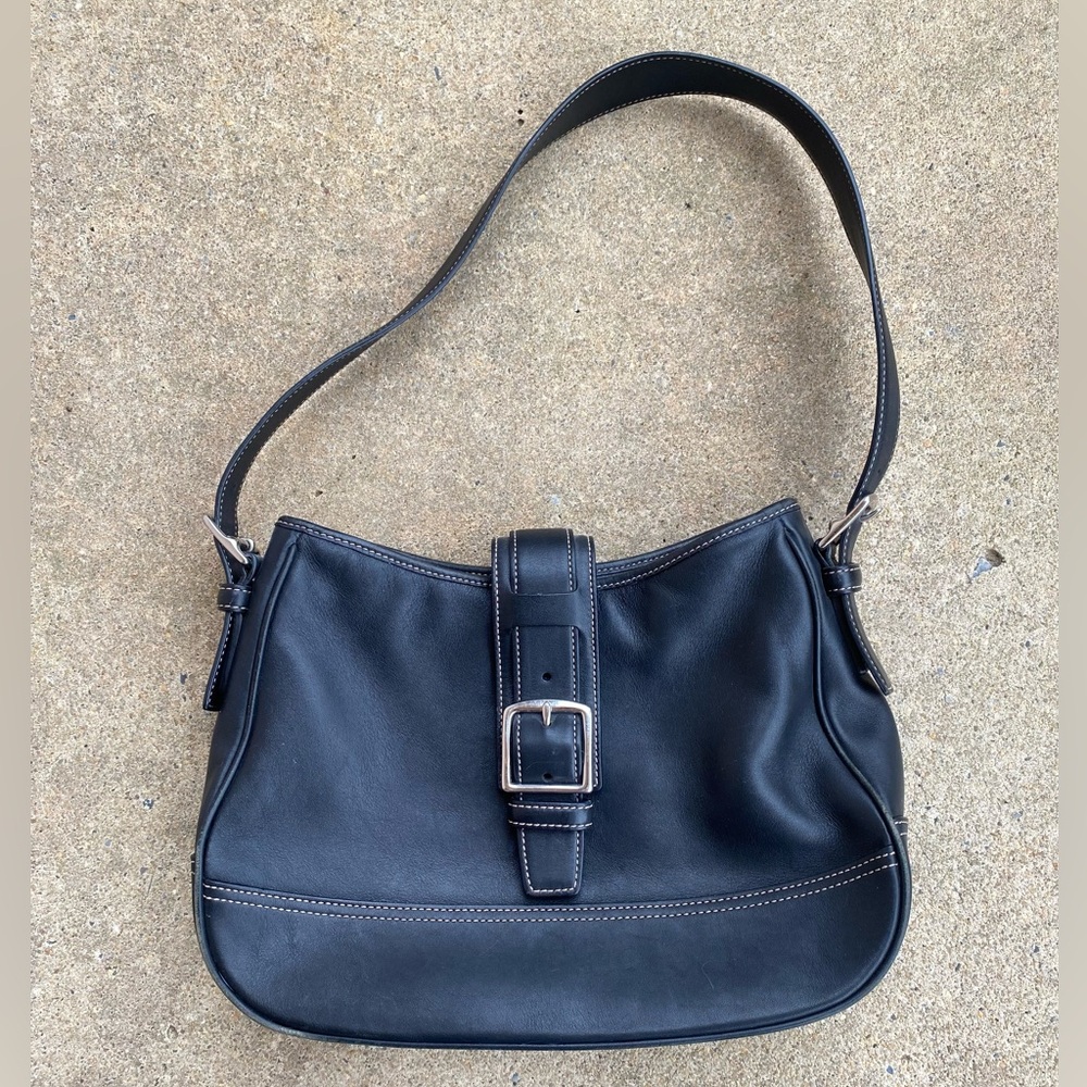 Coach Vintage Leather Hampton Hobo Flap Bag - Gem